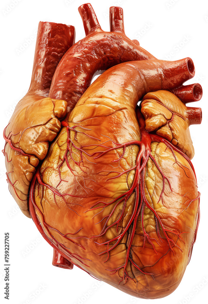 Detailed Human Heart Anatomy with Vascular System Stock Illustration ...