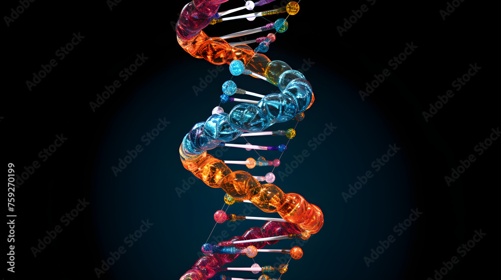 Detailed 3D Visualization of DNA Structure - The Genetic Blueprint of ...