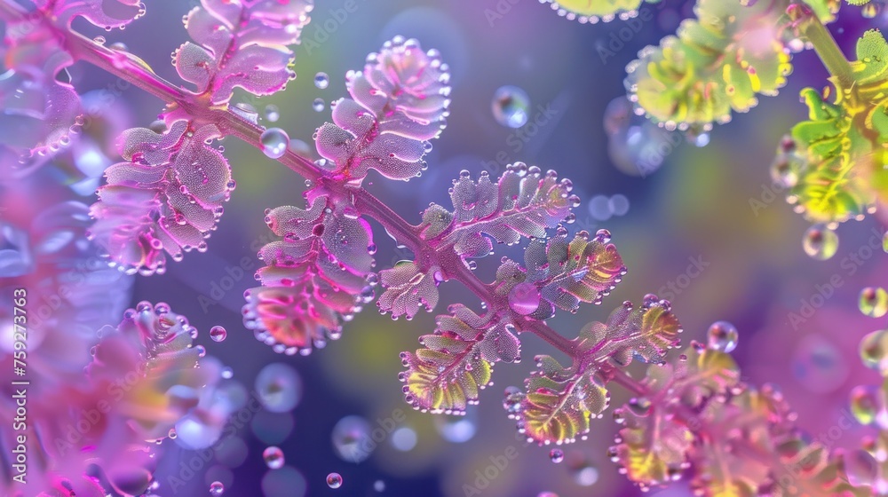 Beauty of japanese flowering fern rhizome petiole plant cells. Stock ...