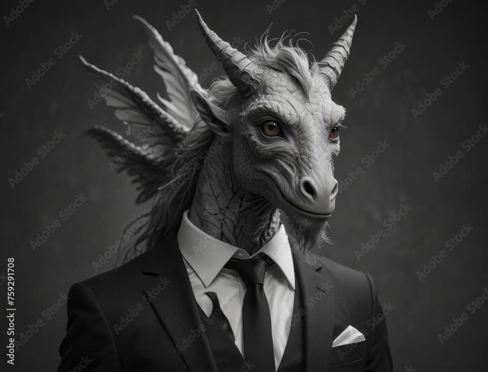 Elegant Mythical Creature in Suit with Magical Props Gen AI Stock ...
