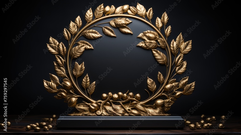 Celebrating success, podium award sign, symbolizing achievement ...