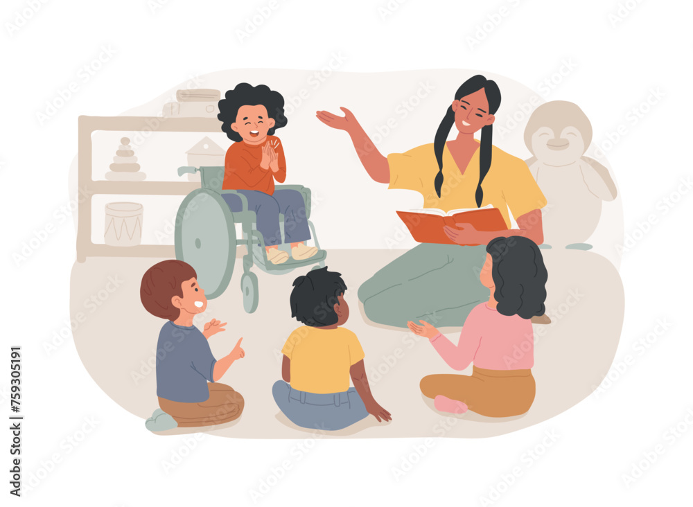 Special education preschool isolated concept vector illustration ...