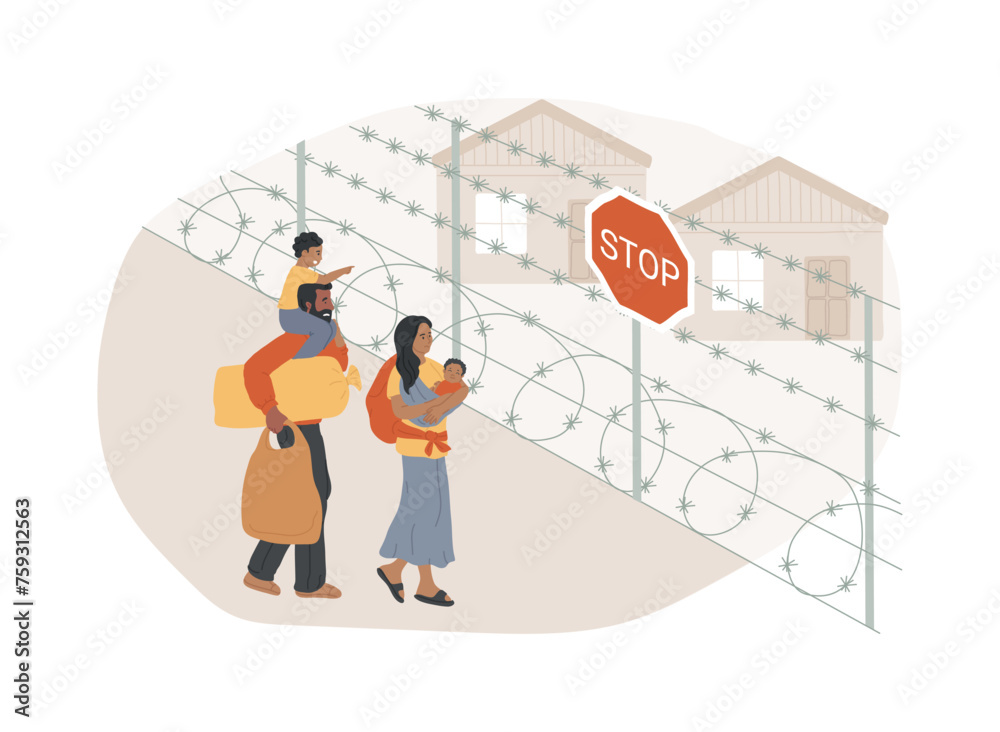 Frontier migration isolated concept vector illustration. Frontier ...