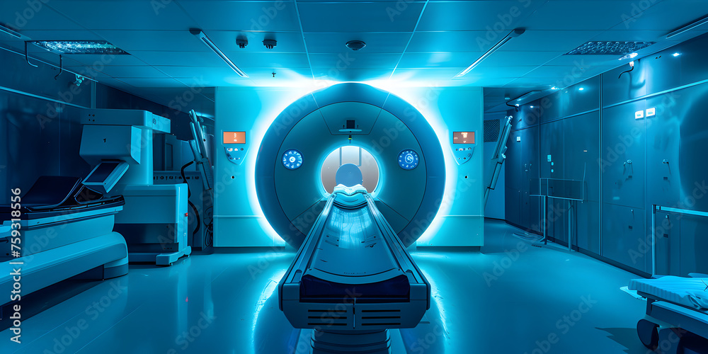 Medical equipment In the room of computed tomography at hospital, High ...