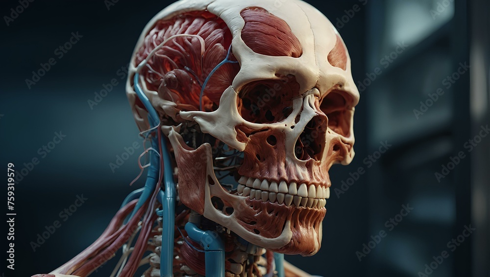 Anatomy of the human skull, Science. Stock Illustration | Adobe Stock