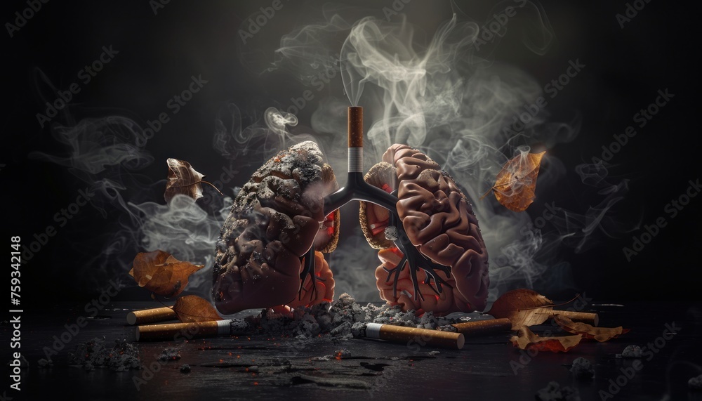 dangers of smoking poster template. smoking can damage the lungs ...