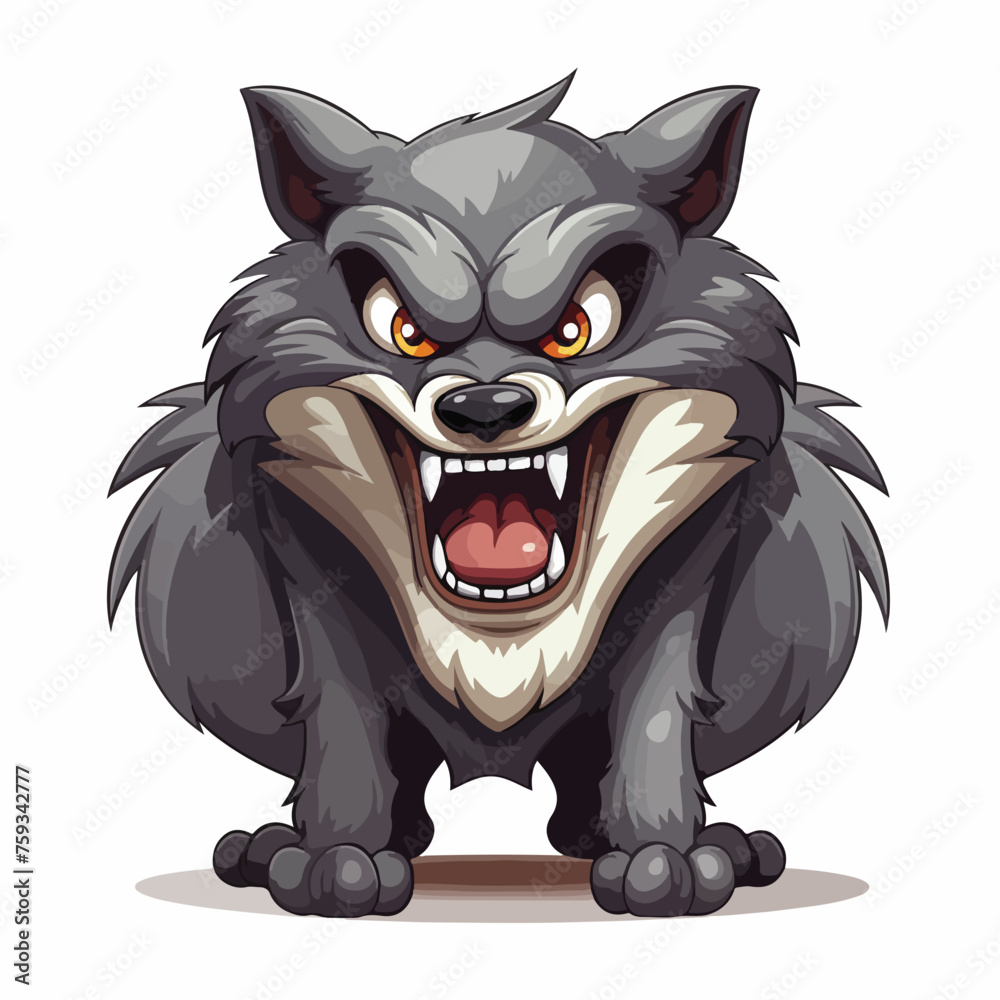 Big bad cartoon wolf. Vector clip art illustration Stock Vector | Adobe ...