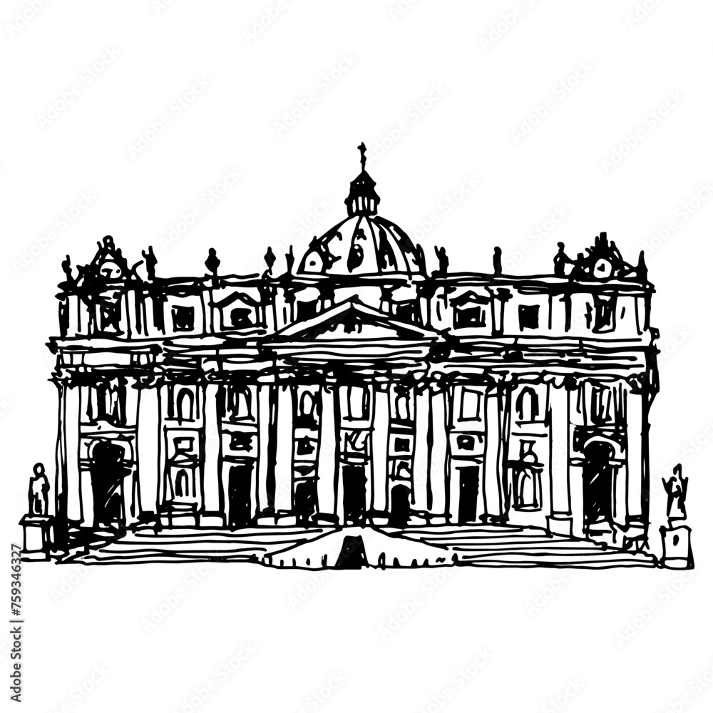 St. Peter's Basilica in Rome, Italy. Vatican City. Basilica Papale di ...