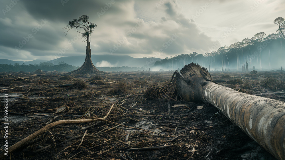 Big tree that was cut down destroyed forest Causes widespread damage to ...
