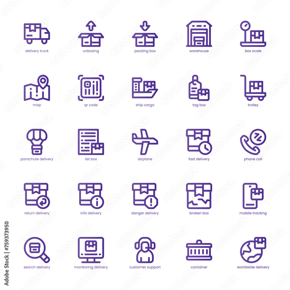 Delivery and Shipping icon pack for your website, mobile, presentation ...