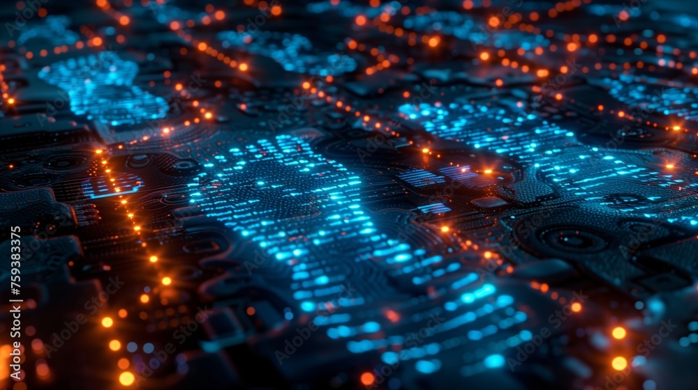 Cybersecurity digital footprints made of binary code, highlighting the ...