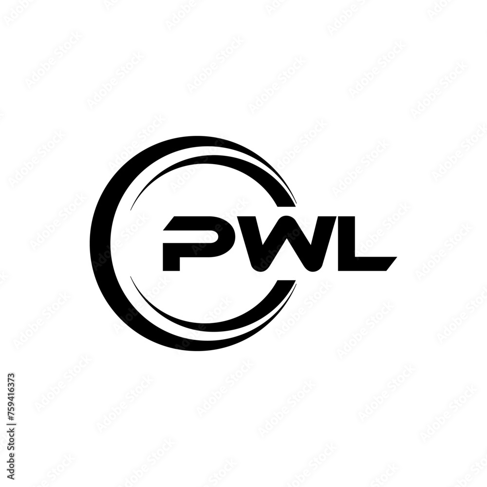 PWL letter logo design with white background in illustrator, cube logo ...