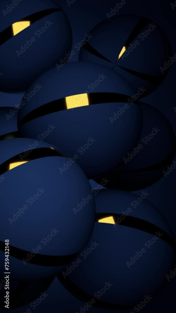 geometric shapes, balls, chaotic movement, beautiful dark abstract ...