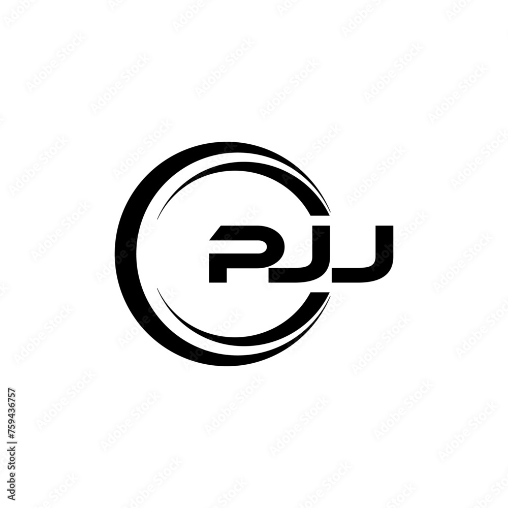 PJJ letter logo design with white background in illustrator, cube logo ...
