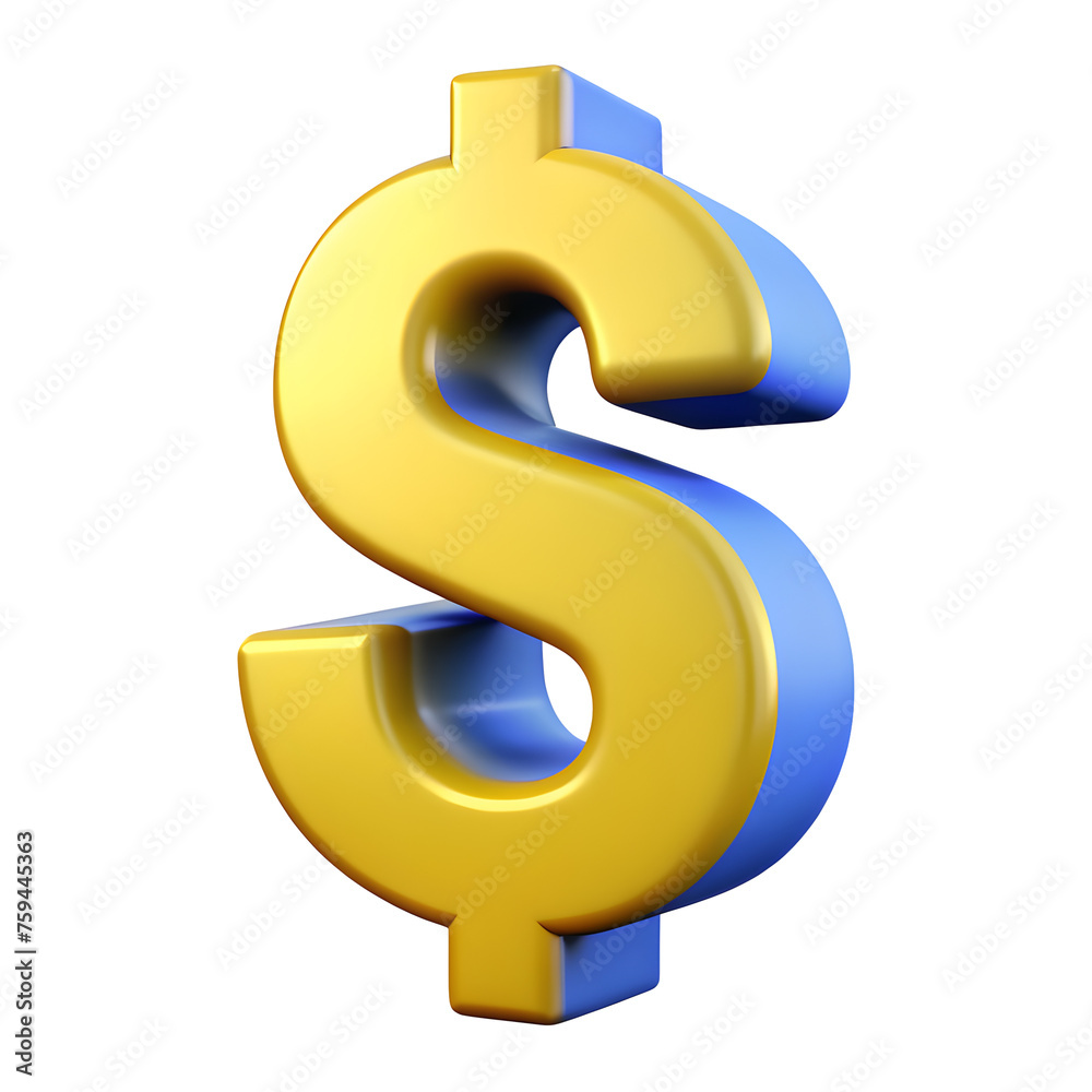 Dollar 3d icon PNG photo, 3d dollar sign in render style PNG icon on ...