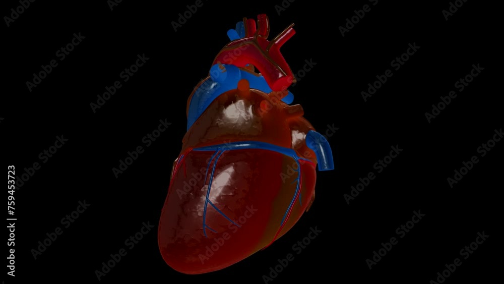 Anatomy Human Heart Beating 05 : Color-coded model : Jelly like texture ...