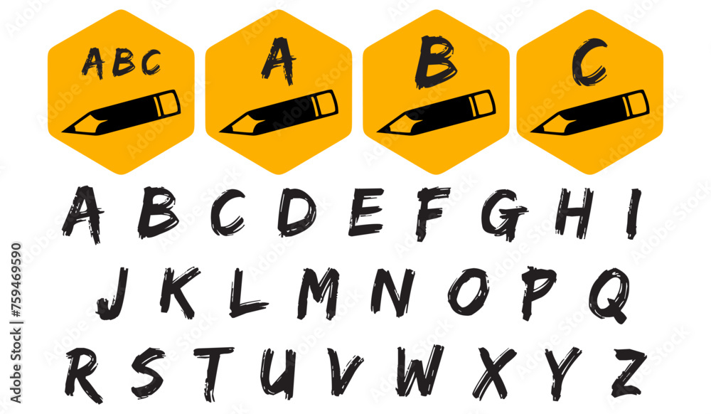 English school badge vector logo, language learning emblem icon with ...