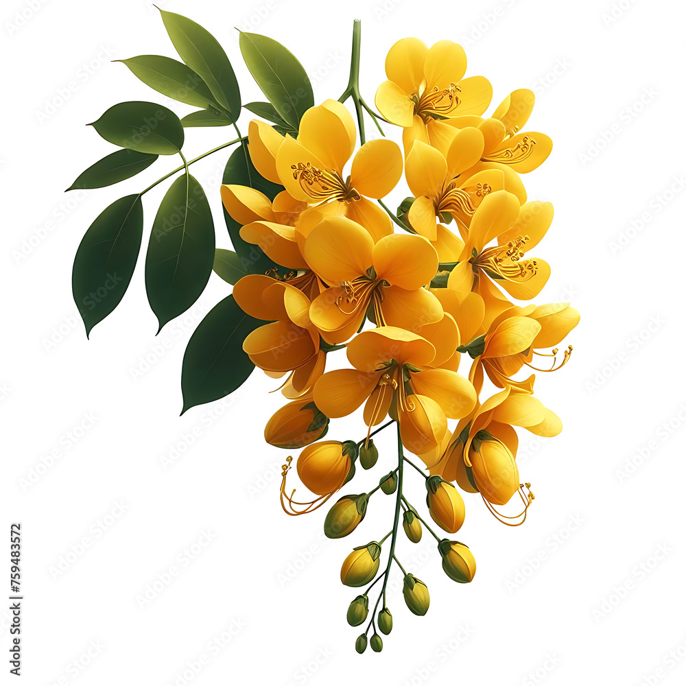 Cassia fistula Kani Konna flower illustration without background for ...