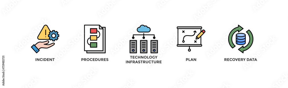 Disaster recovery banner web icon vector illustration concept for ...