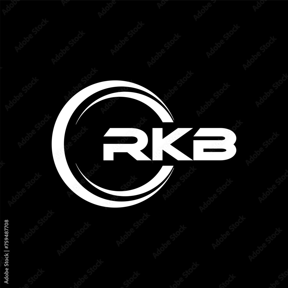 RKB letter logo design with black background in illustrator, cube logo ...