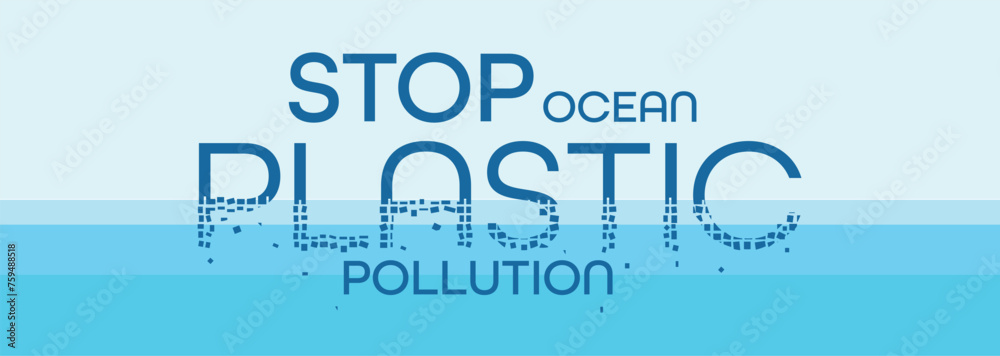 stop ocean plastic pollution sign Stock Vector | Adobe Stock