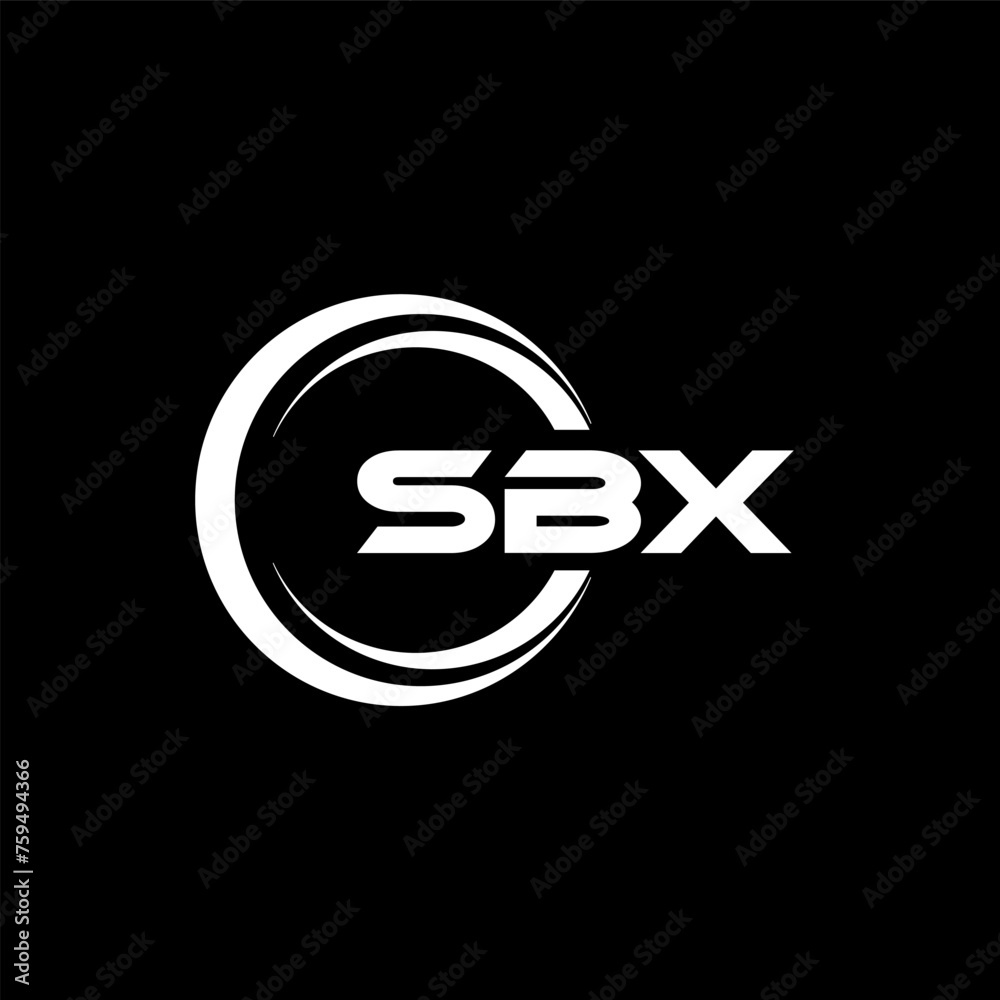 SBX letter logo design with black background in illustrator. Vector ...