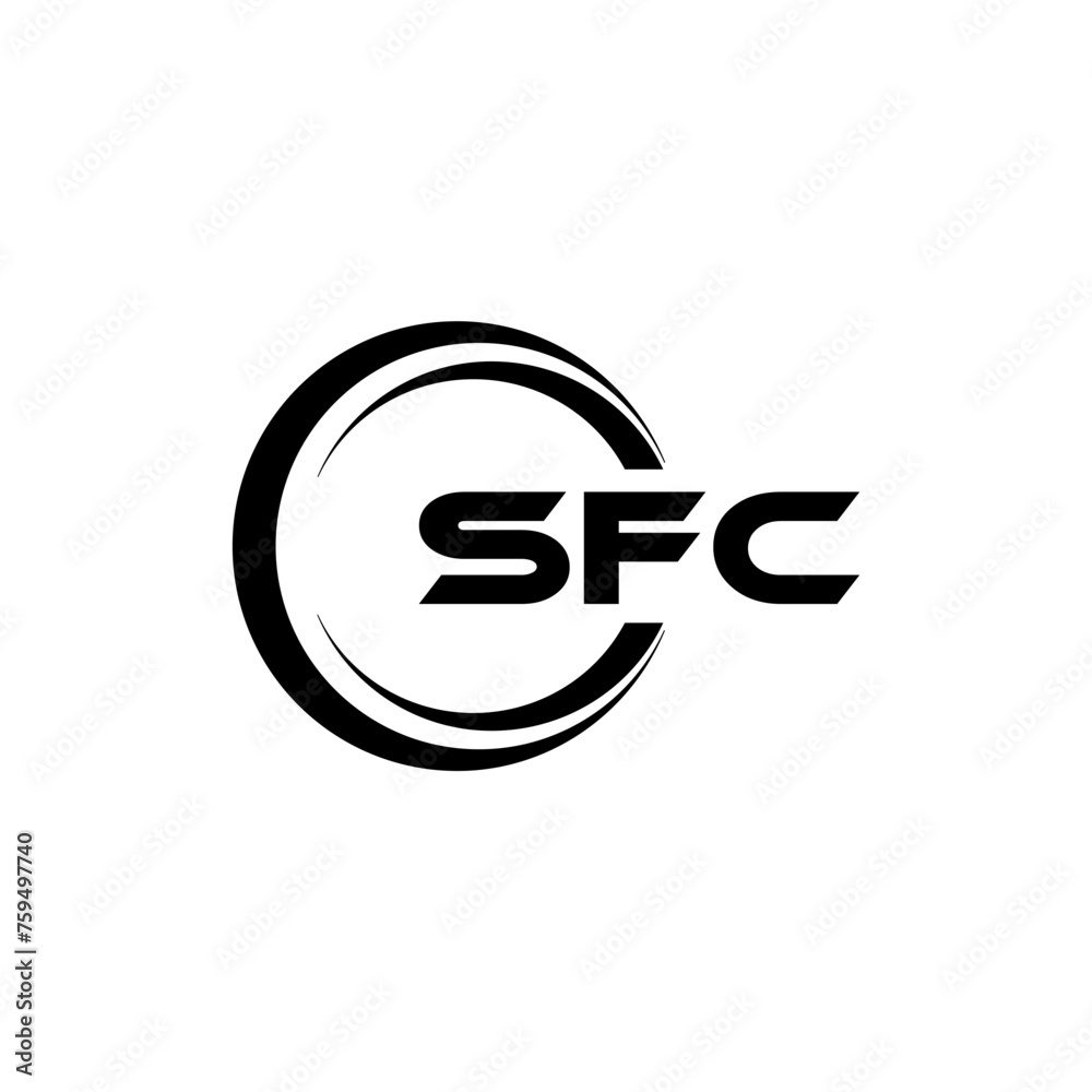 SFC letter logo design in illustration. Vector logo, calligraphy ...