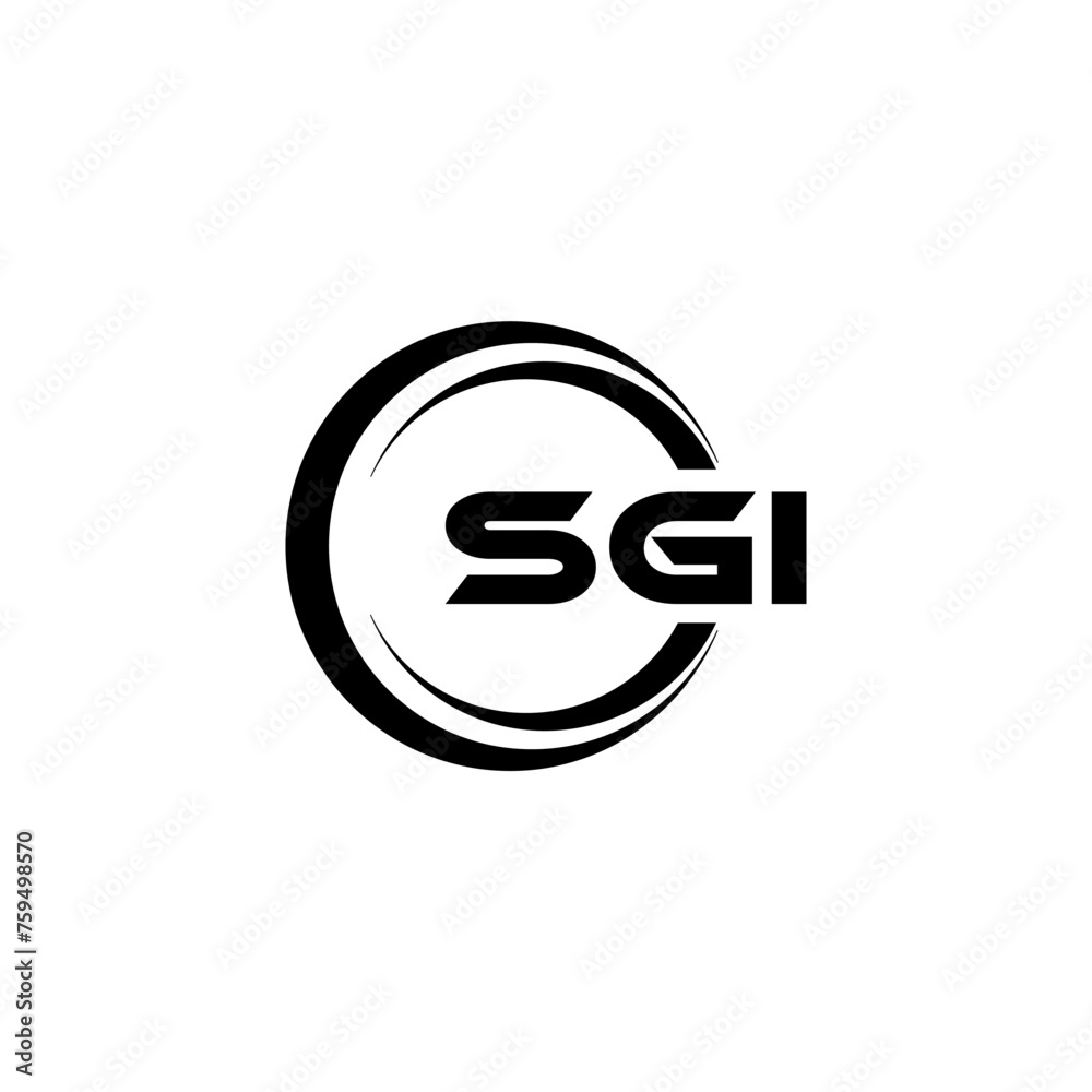 SGI letter logo design in illustration. Vector logo, calligraphy ...