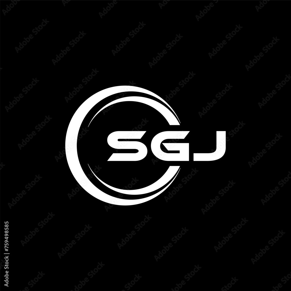 SGJ letter logo design in illustration. Vector logo, calligraphy ...