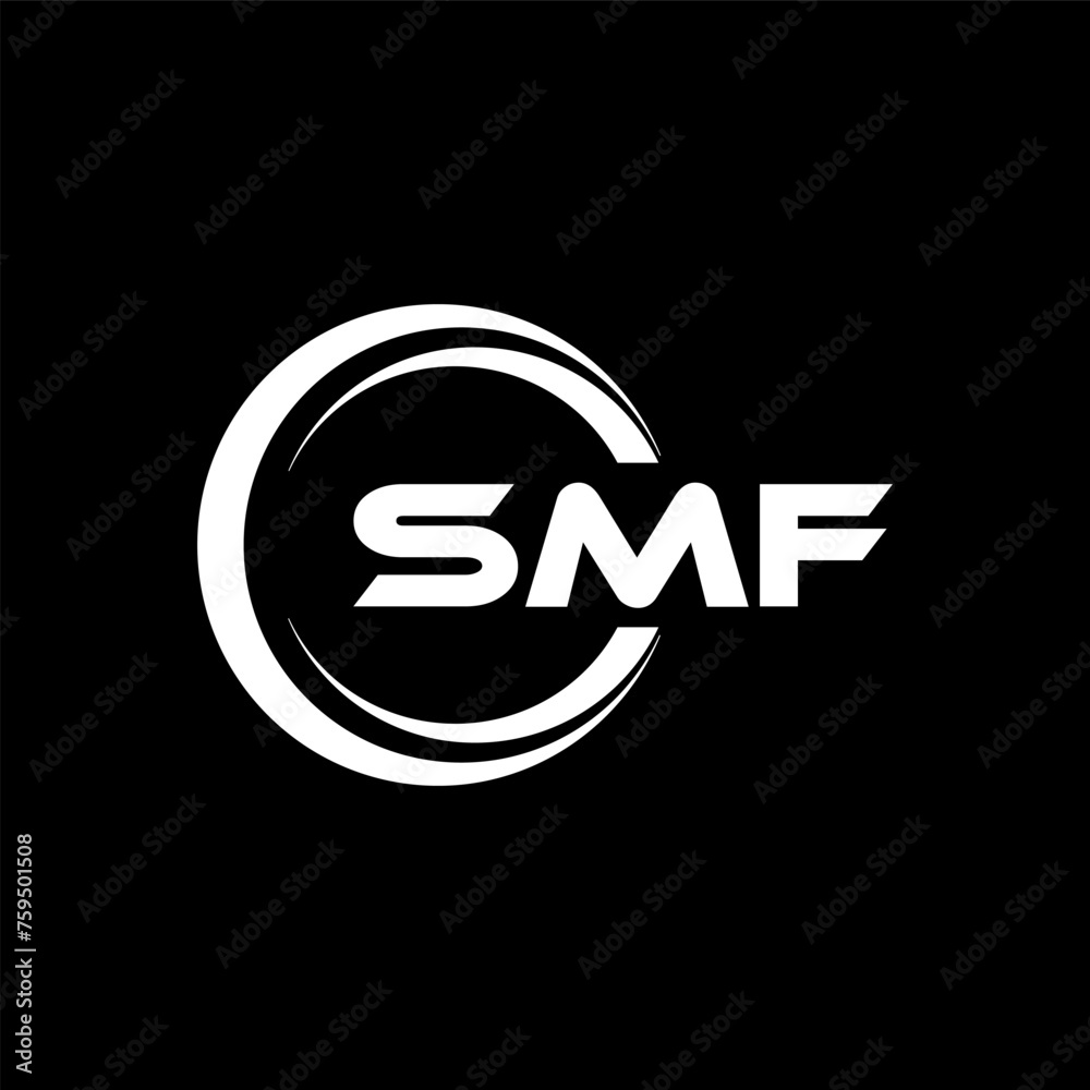 SMF letter logo design in illustration. Vector logo, calligraphy designs for logo, Poster ...
