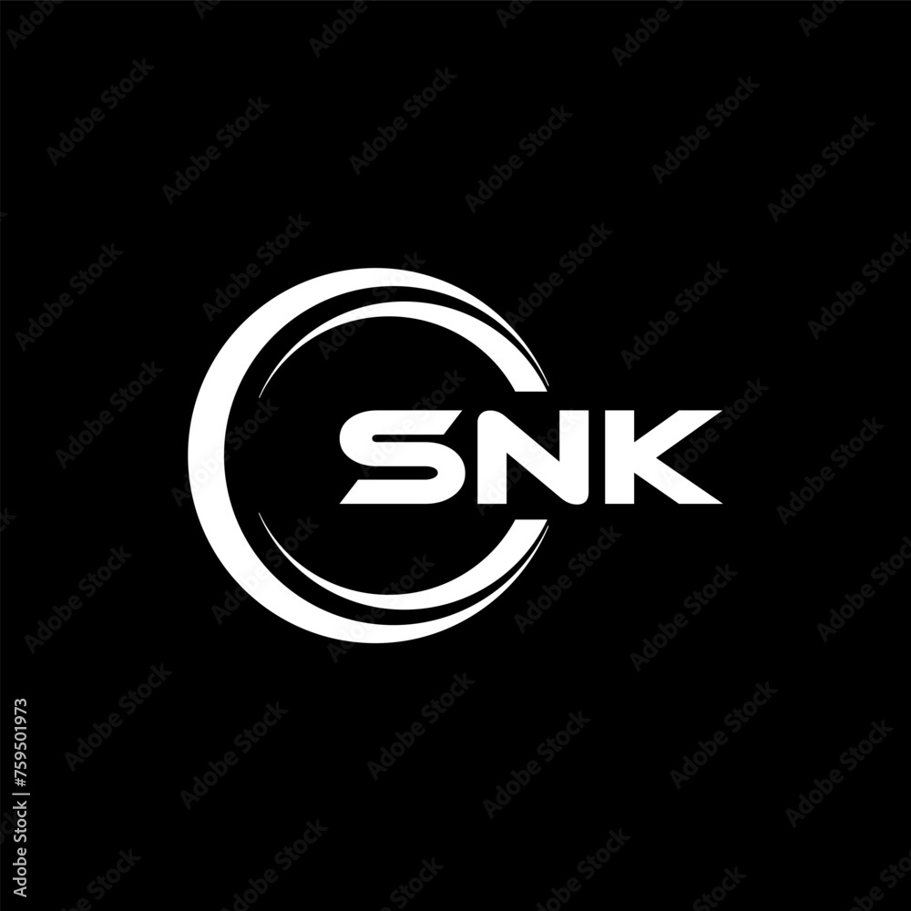 SNK letter logo design in illustration. Vector logo, calligraphy ...