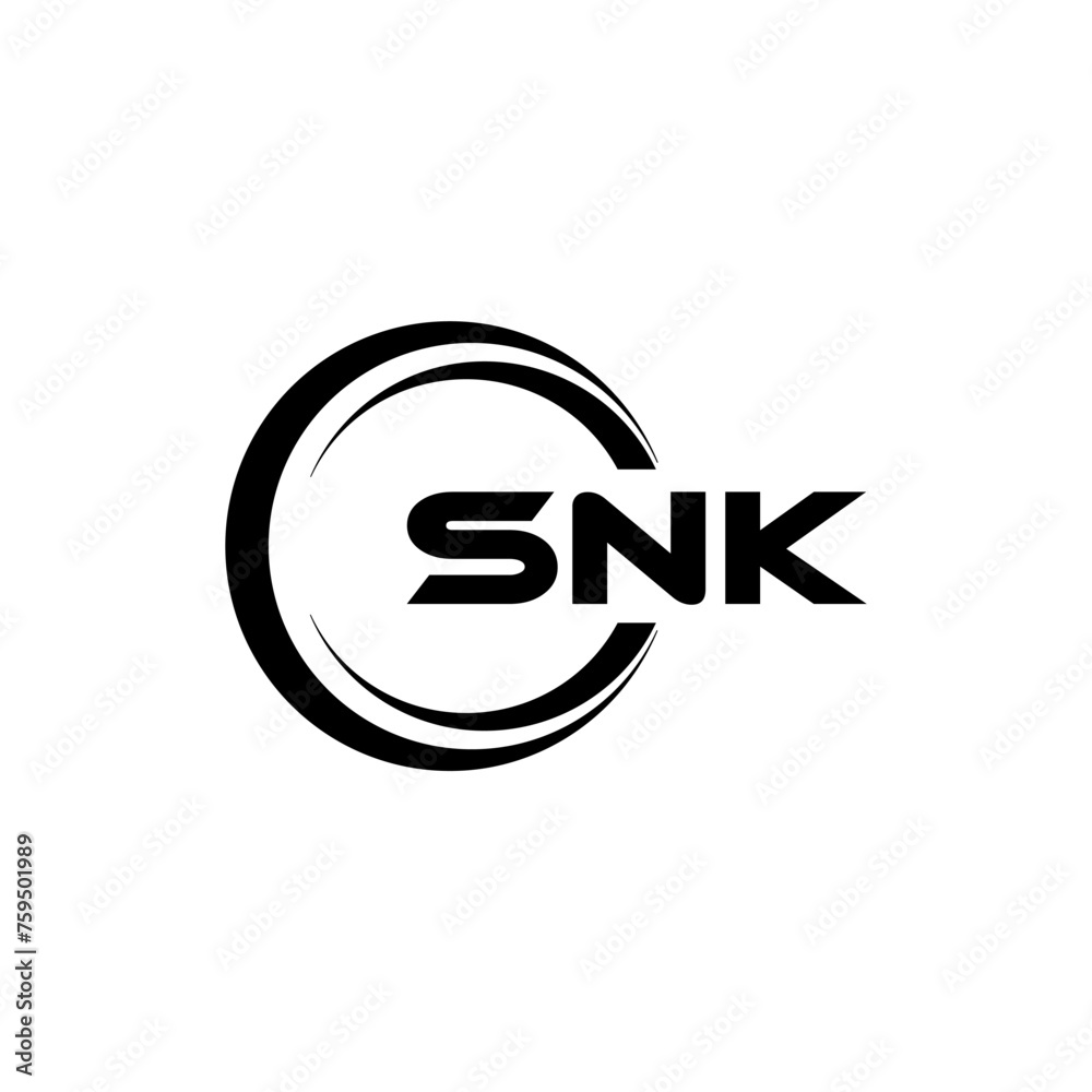SNK letter logo design in illustration. Vector logo, calligraphy ...