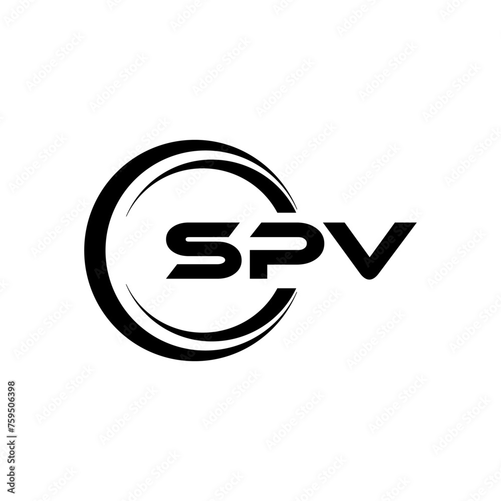 SPV letter logo design in illustration. Vector logo, calligraphy ...