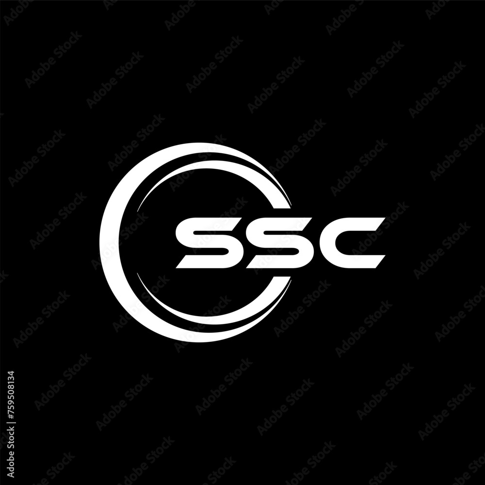 SSC letter logo design in illustration. Vector logo, calligraphy ...