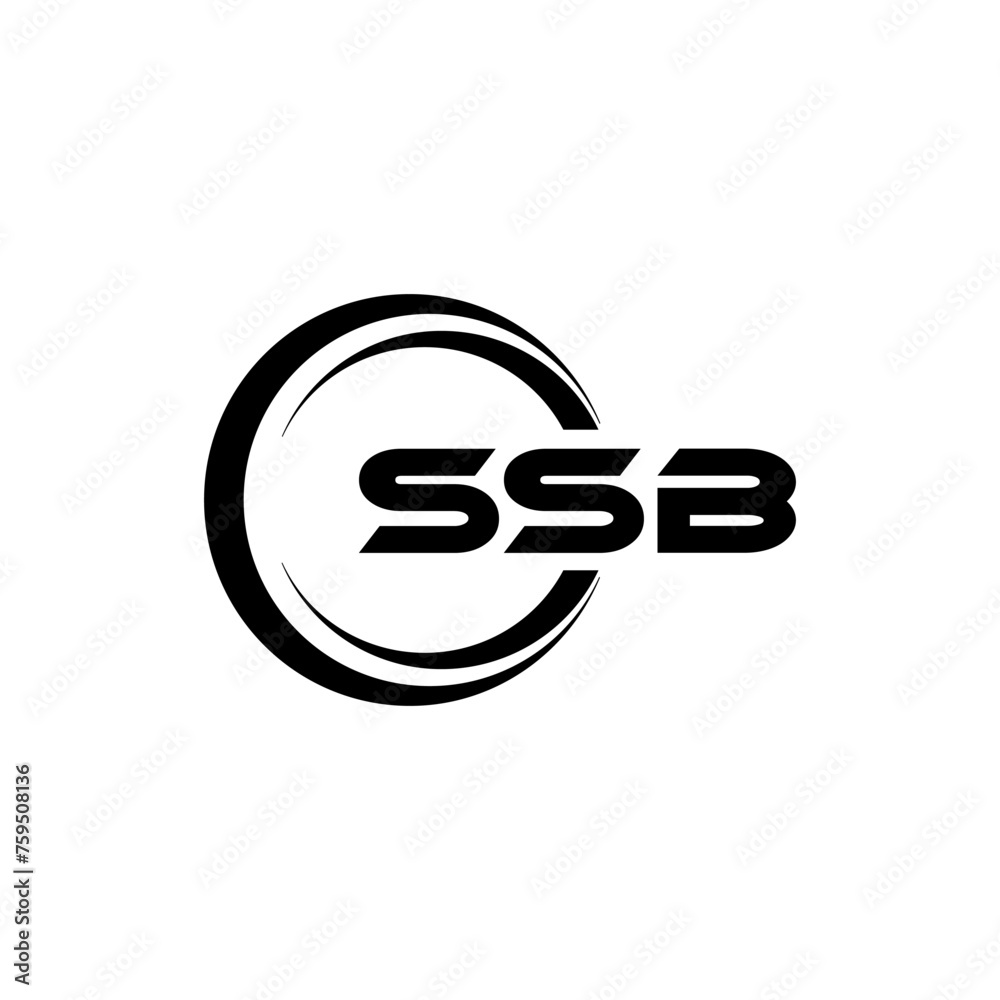 SSB letter logo design in illustration. Vector logo, calligraphy ...