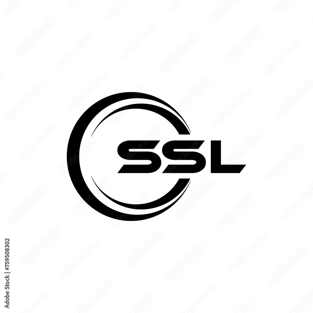 SSL letter logo design in illustration. Vector logo, calligraphy ...