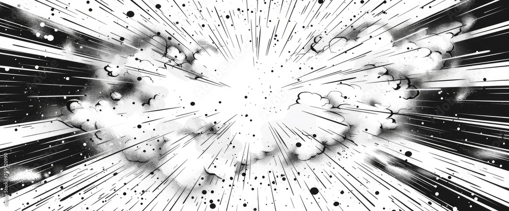 White background, simple vector line drawing of rays emanating from the ...