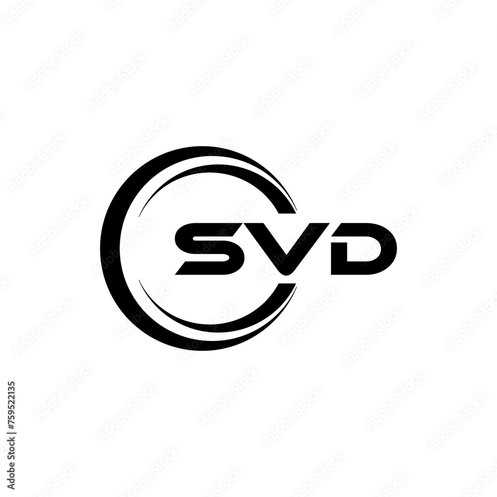 SVD letter logo design with white background in illustrator, cube logo ...