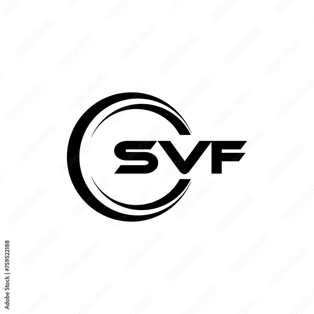 SVF letter logo design with white background in illustrator, cube logo ...