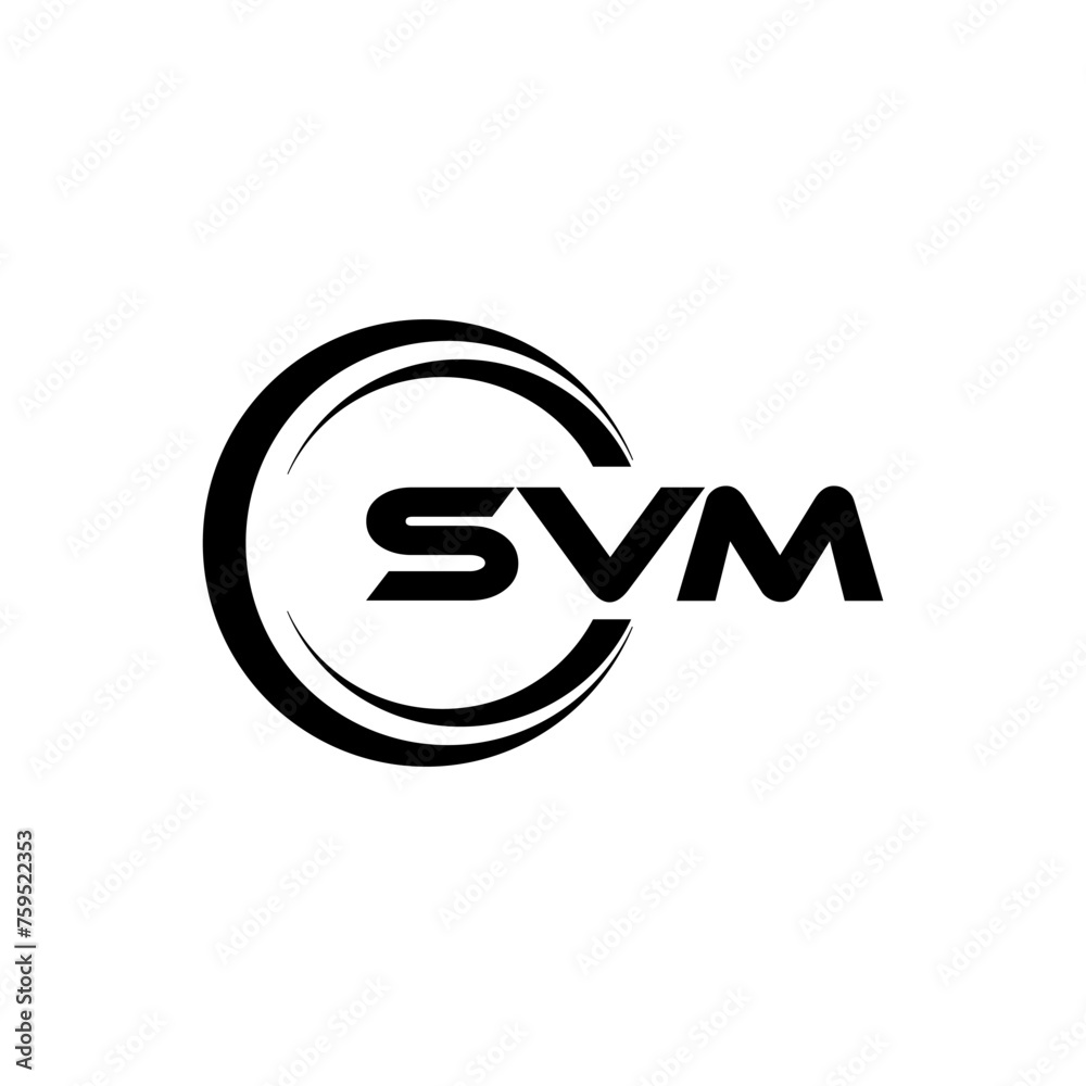 SVM letter logo design with white background in illustrator, cube logo ...