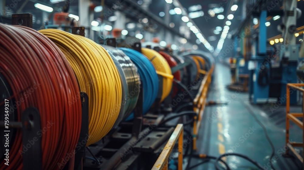 Wires and cables in coils, photos of cable production in the factory ...
