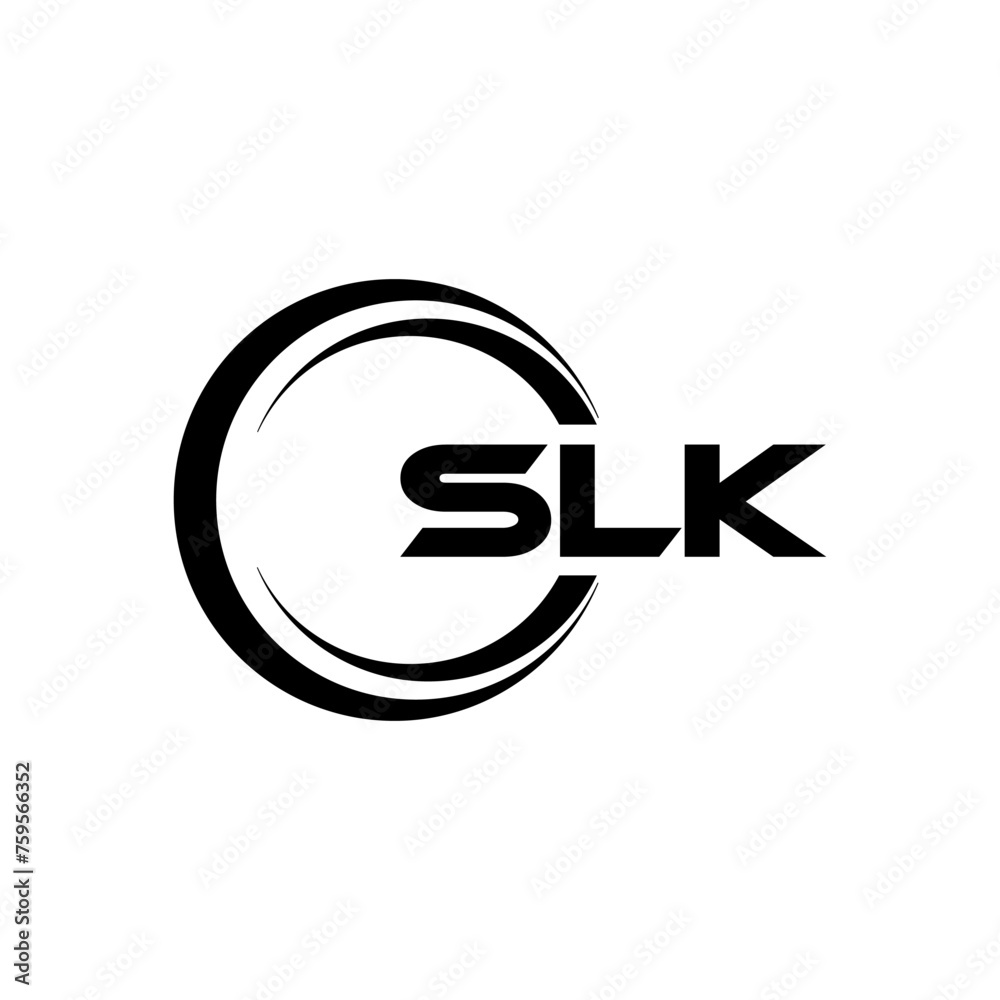 SLK letter logo design with white background in illustrator, cube logo ...