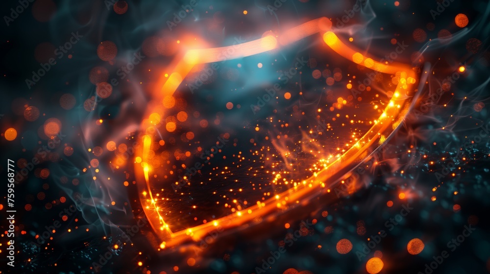 Firewall visualized as a glowing shield: A stylized image of a firewall ...