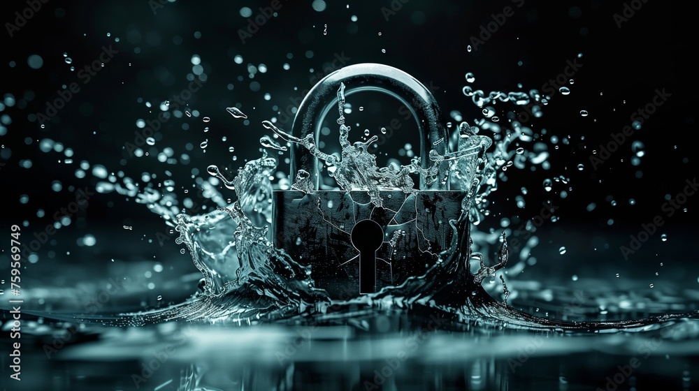 Broken Lock: Graphic design featuring a broken padlock symbolizing a ...