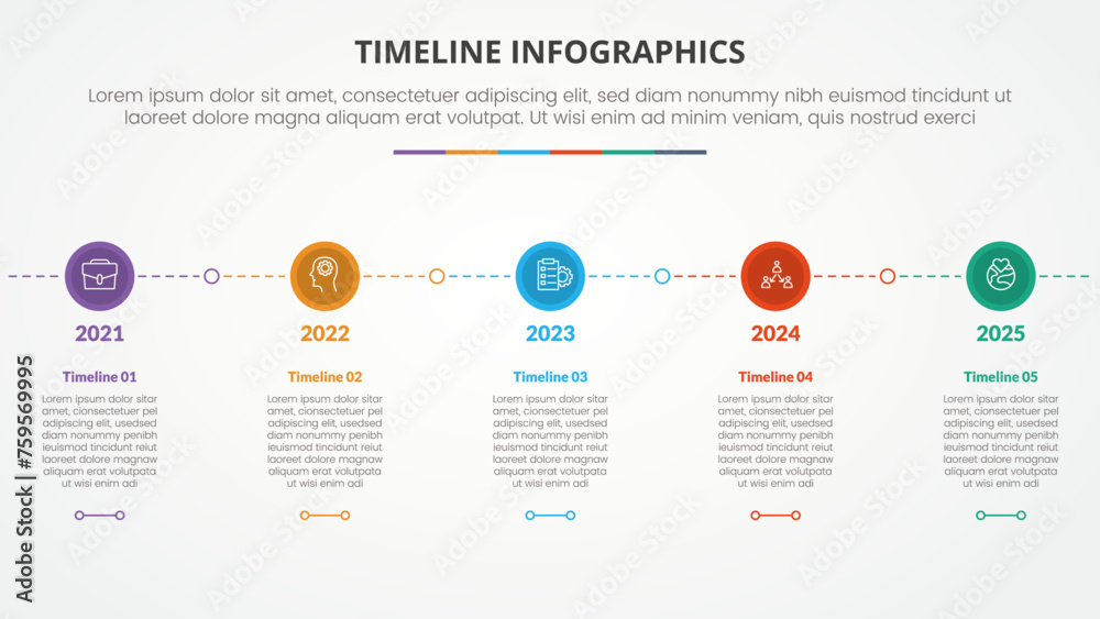 timeline milestone infographic concept with small circle line ...
