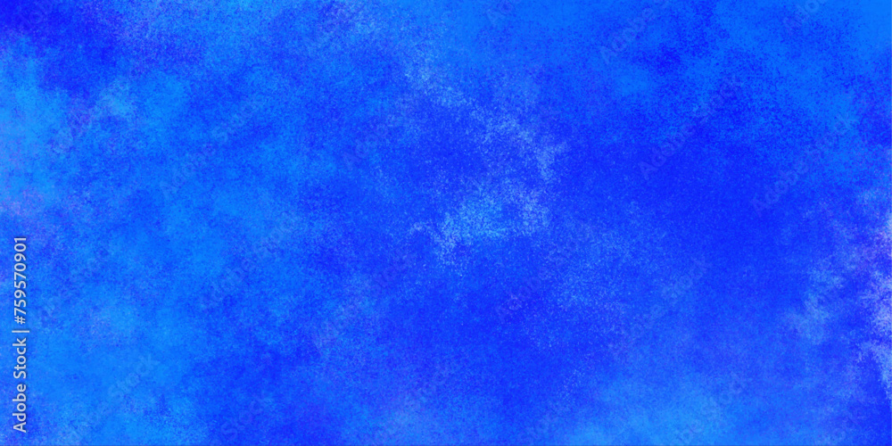 Blue cosmic background splash paint watercolor on grain surface spit on ...