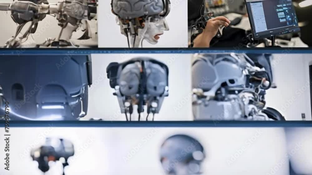 The camera zooms in, capturing the intricate details of a brain ...