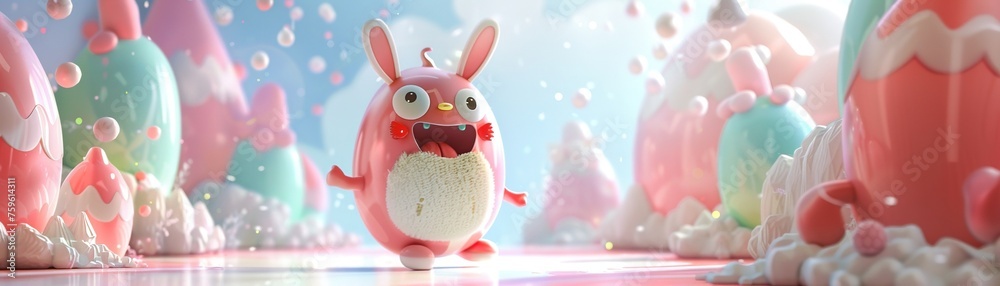 Design a cute and whimsical character in a playful pose ilustração do ...