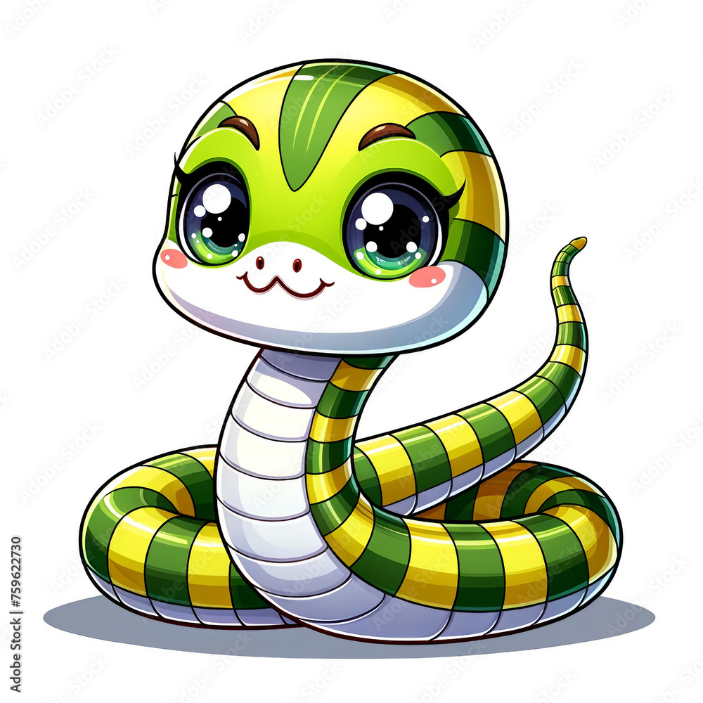 Cartoon Garter Snake art Stock Illustration | Adobe Stock