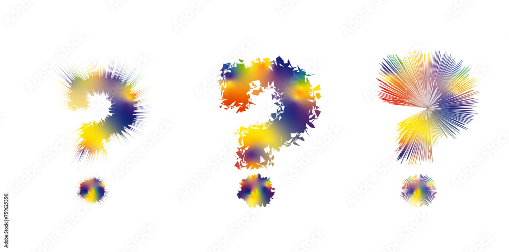 Set Of Question Marks Logo Symbols For International Autism Awareness ...
